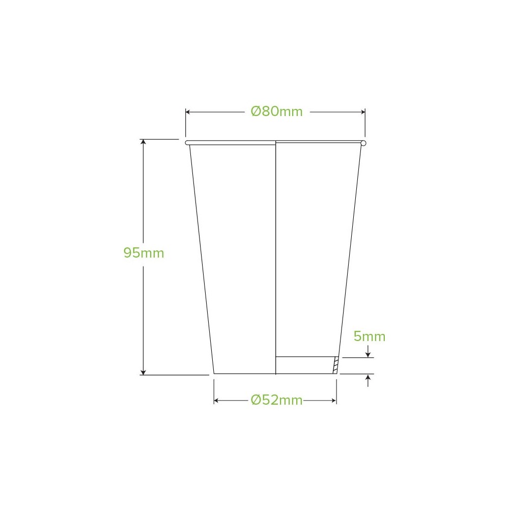 8oz Single Wall Bio Coffee Cup Leaf Kraft 1000 pcs