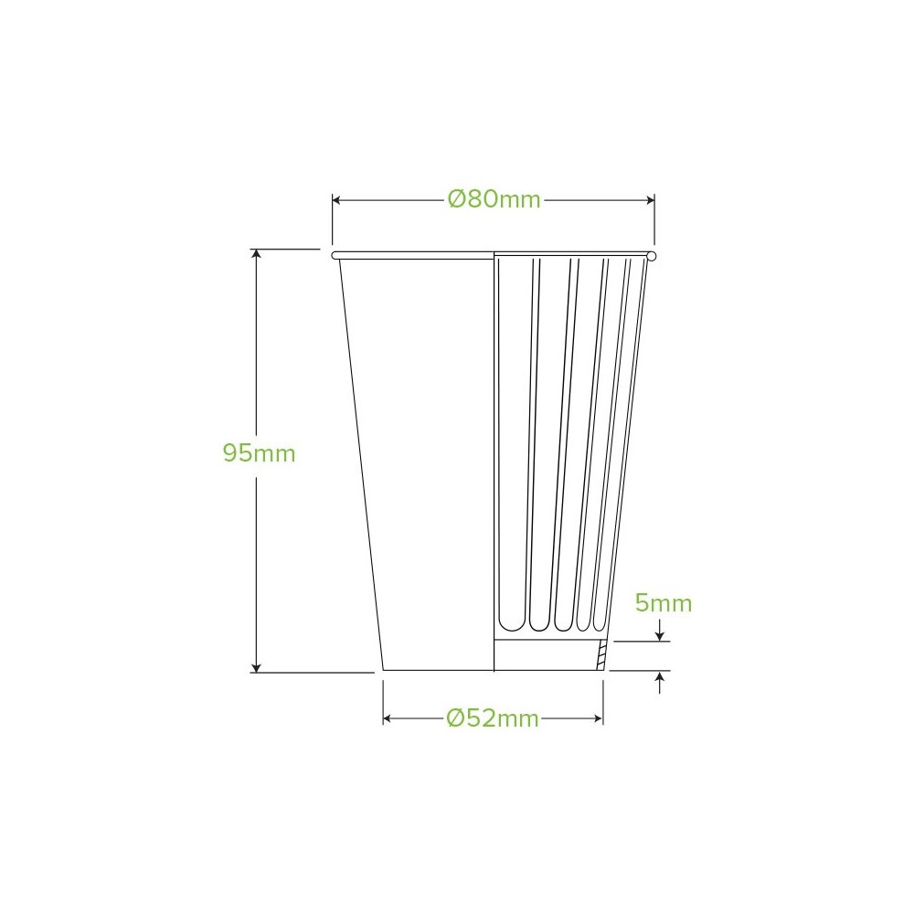 8oz Double Wall Bio Coffee Cup White 1000 pcs
